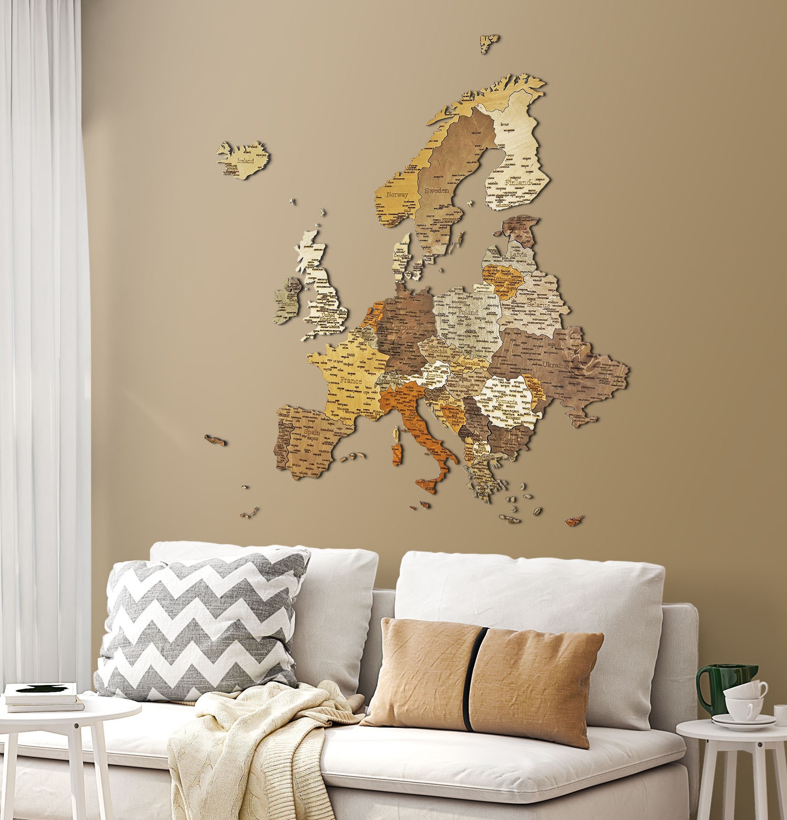 3D Wooden Puzzle Map of Europe: Wall Wood Decor, Education & Artistry ...