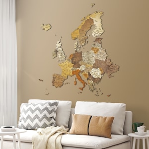 3D Wooden Puzzle Map of Europe: Wall Wood Decor, Education & Artistry ...