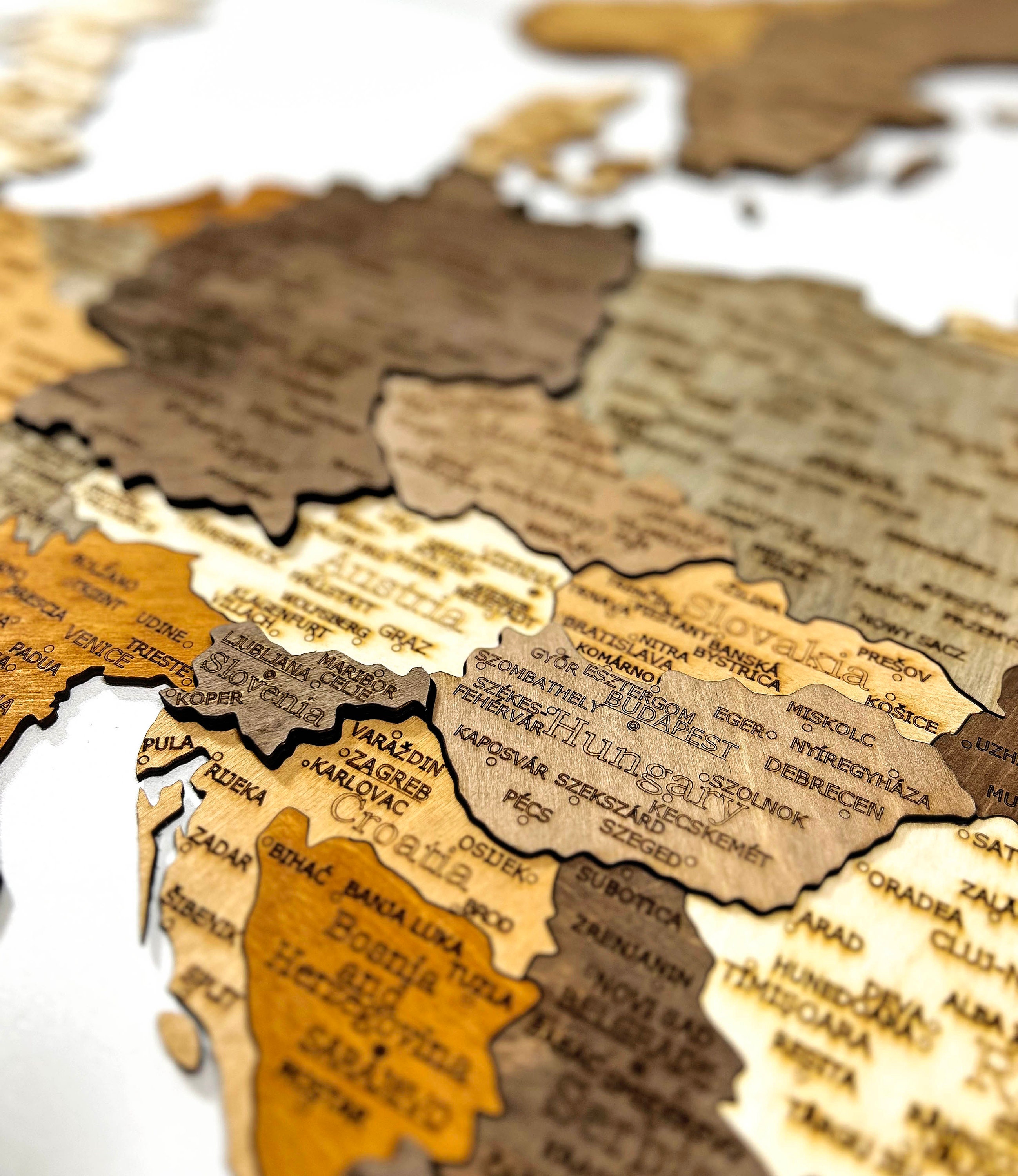 3D Wooden Puzzle Map of Europe: Wall Wood Decor, Education & Artistry ...