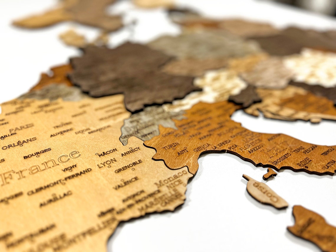 3D Wooden Puzzle Map of Europe: Wall Wood Decor, Education & Artistry ...
