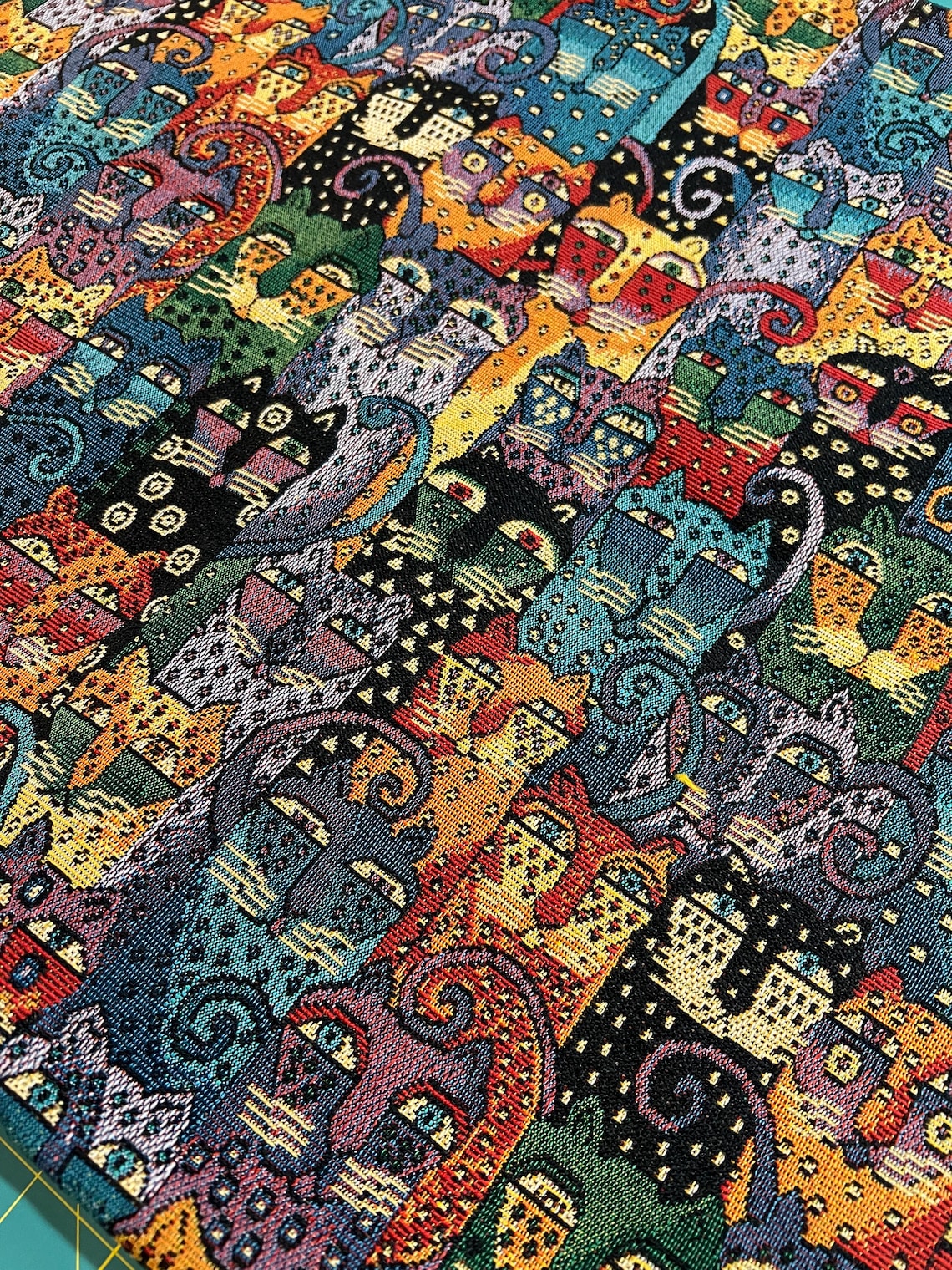 Laurel Burch Spotted Cats 2 Yard Piece Story Weavings Colorful Cat ...