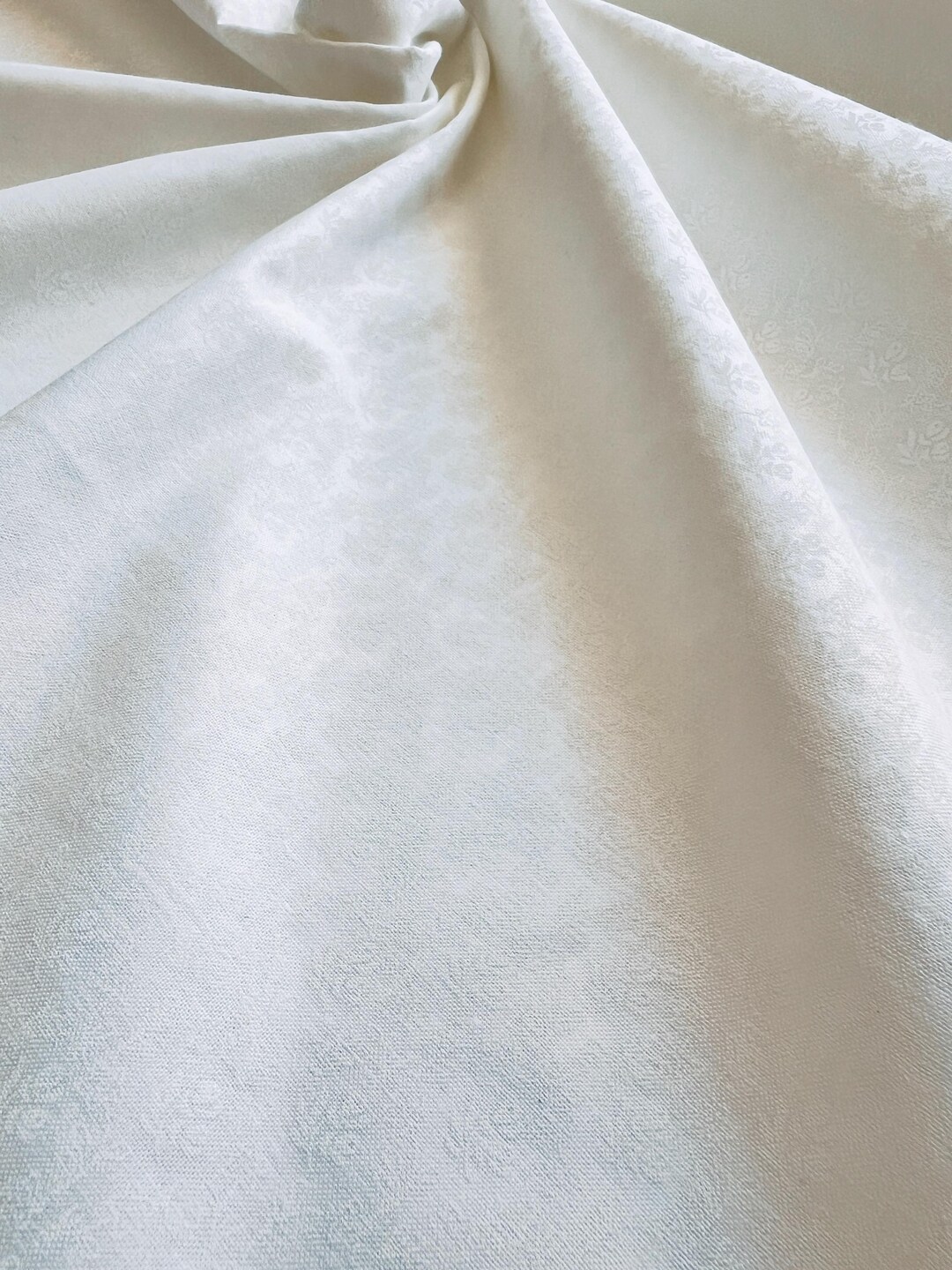 White Tone-on-tone Floral Fabric by New England Quilt Supply BTY ...