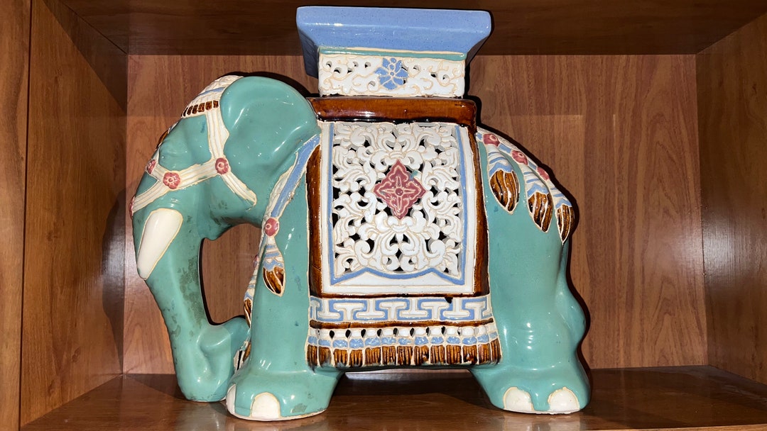 Ceramic Elephant Statue From the 80s - Etsy