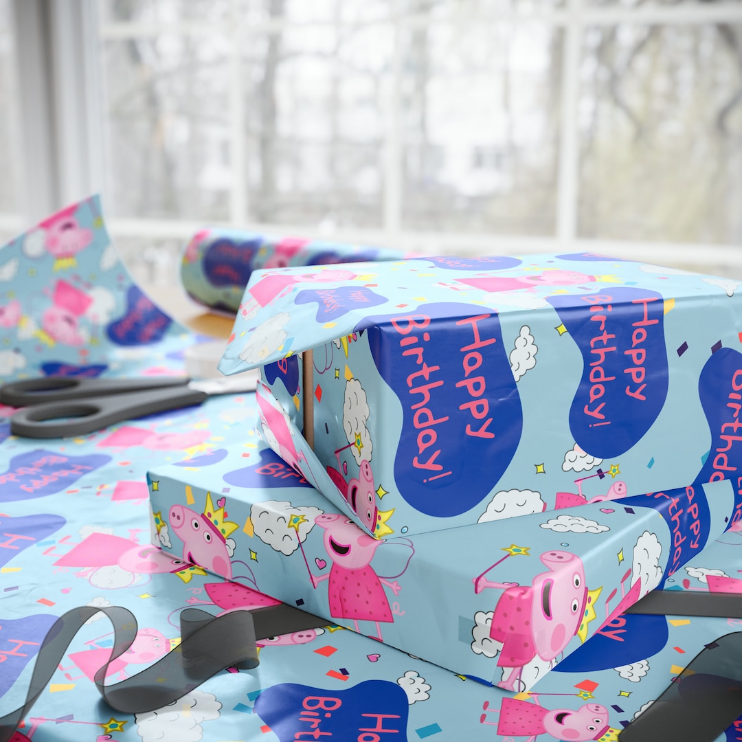 Custom Peppa Pig Wrap for Kids Peppa Pig Birthday Gift Wrapping Paper ...