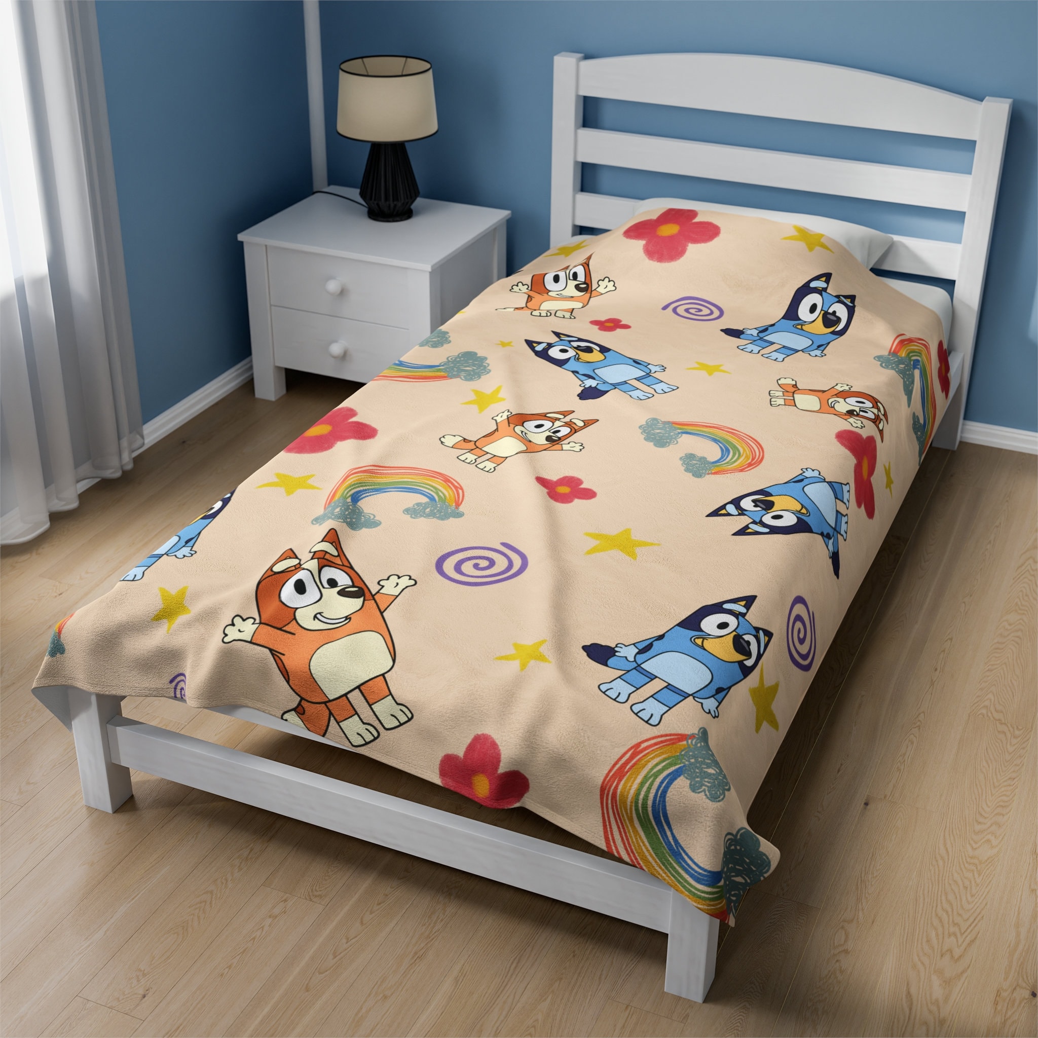 Bluey Plush Blanket for Kids Bluey Cartoon Blanket Gift Idea for Baby ...