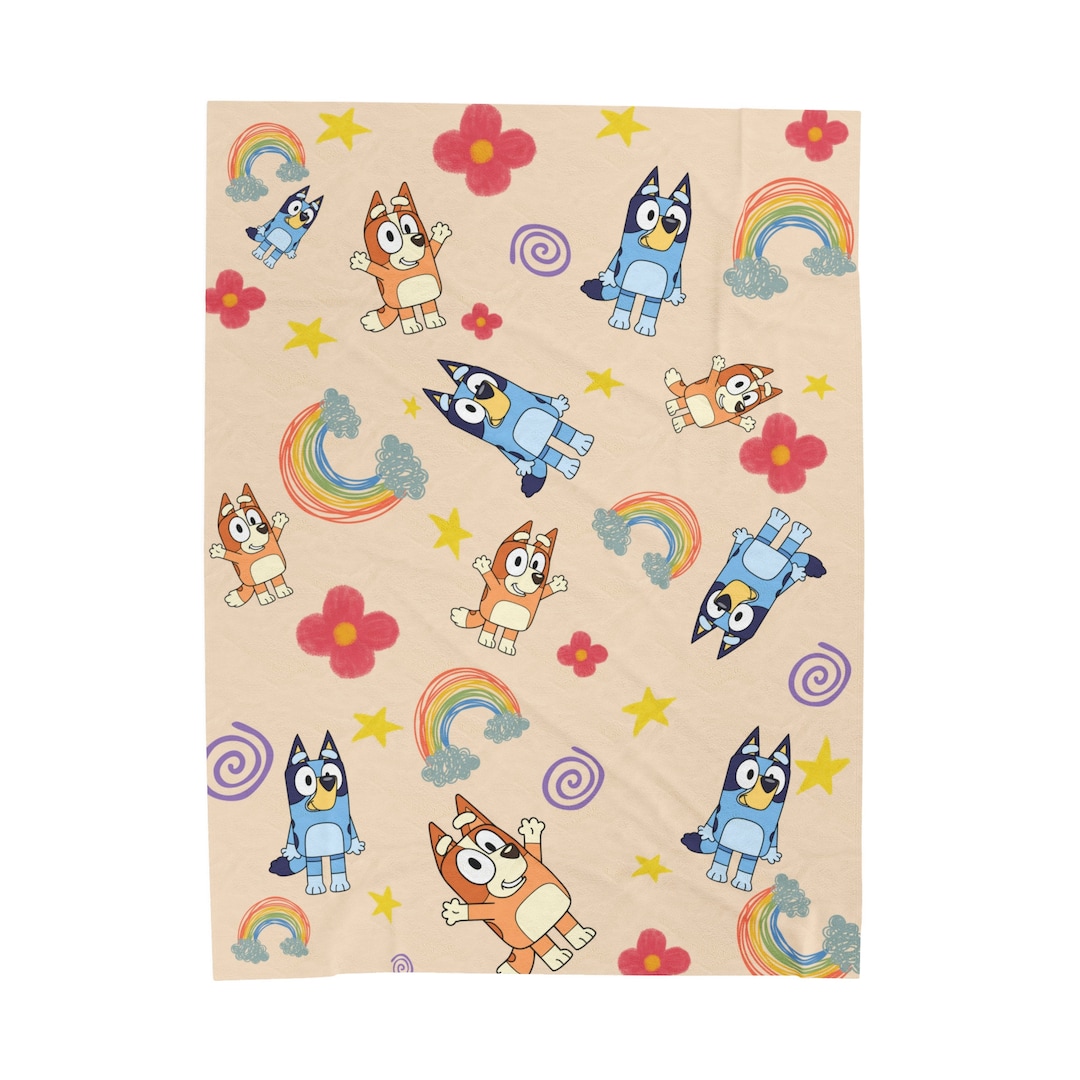 Bluey Plush Blanket for Kids Bluey Cartoon Blanket Gift Idea for Baby ...