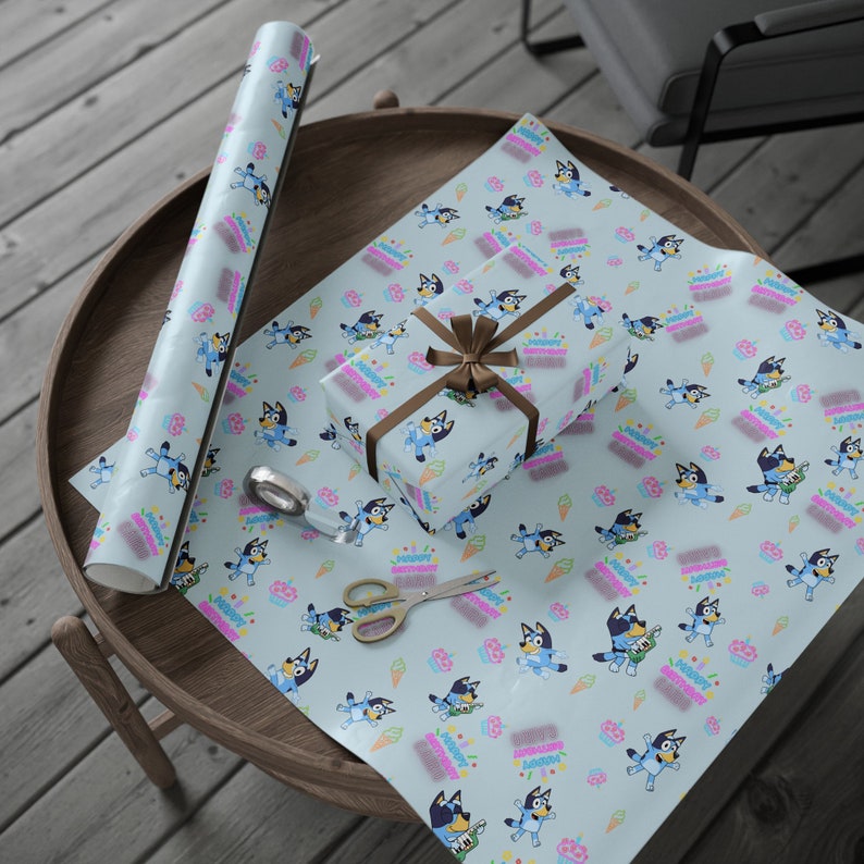 Bluey Birthday Wrapping Paper Kids Bluey Gift Wrap Bluey and Bingo ...