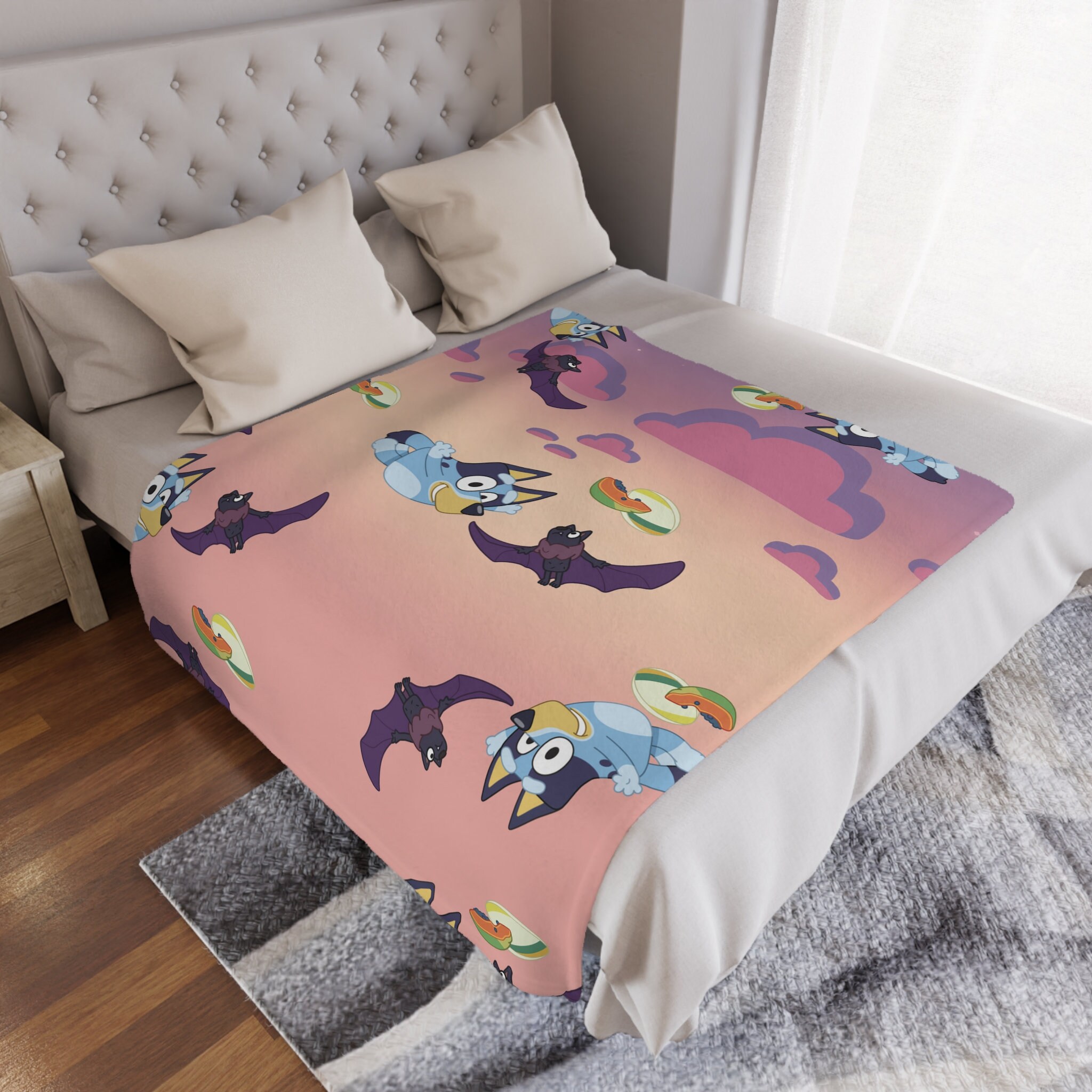 Custom Bluey Blanket Personalized Blanket Kids Bluey Kids Home Decor ...