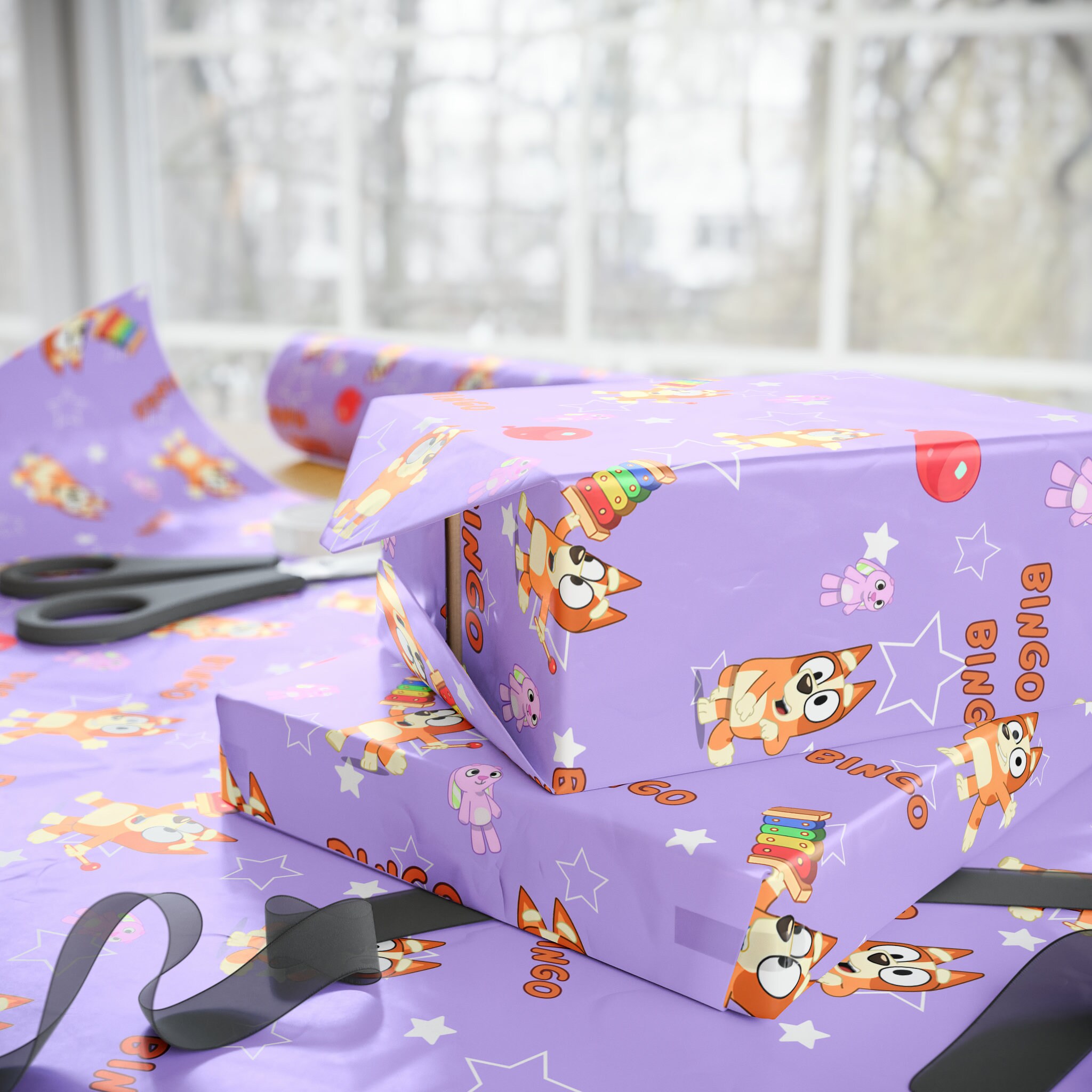 Custom Bluey Gift Wrap for Kids Bluey Birthday Gift Wrapping Paper ...