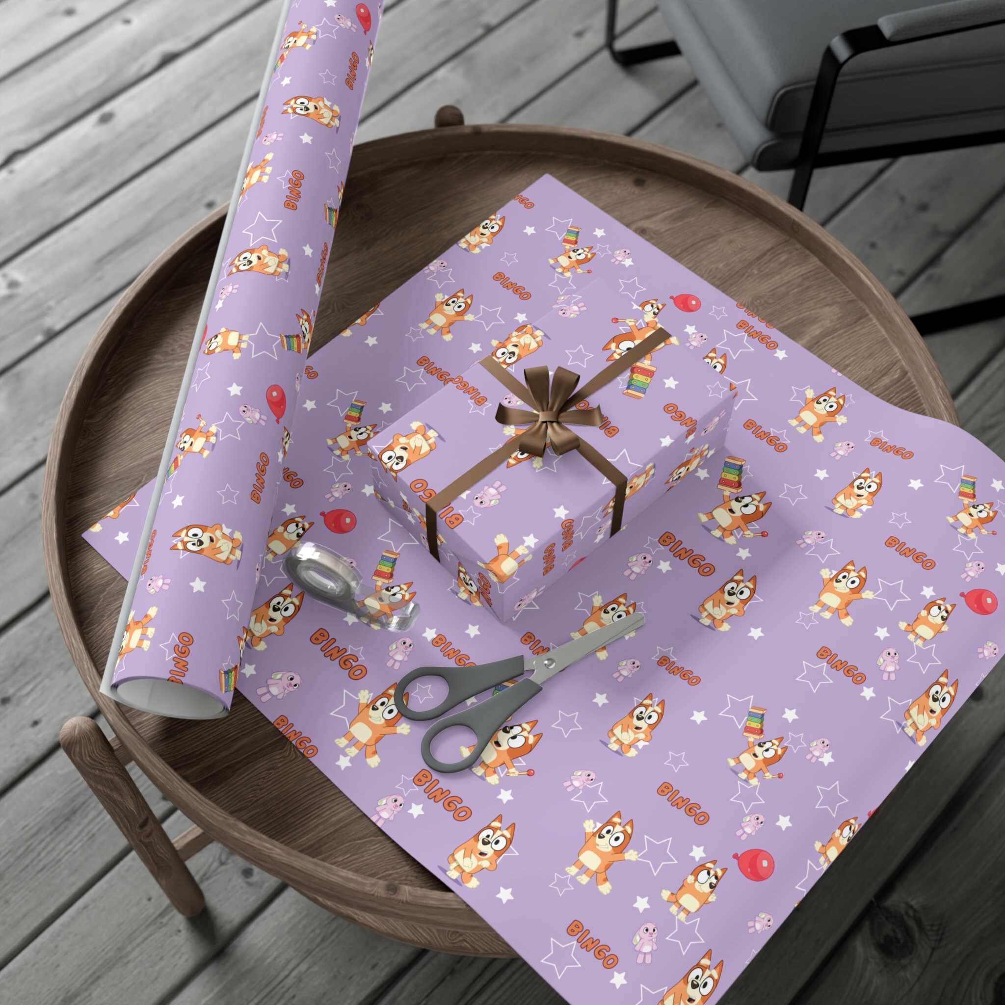 Custom Bluey Gift Wrap for Kids Bluey Birthday Gift Wrapping Paper ...