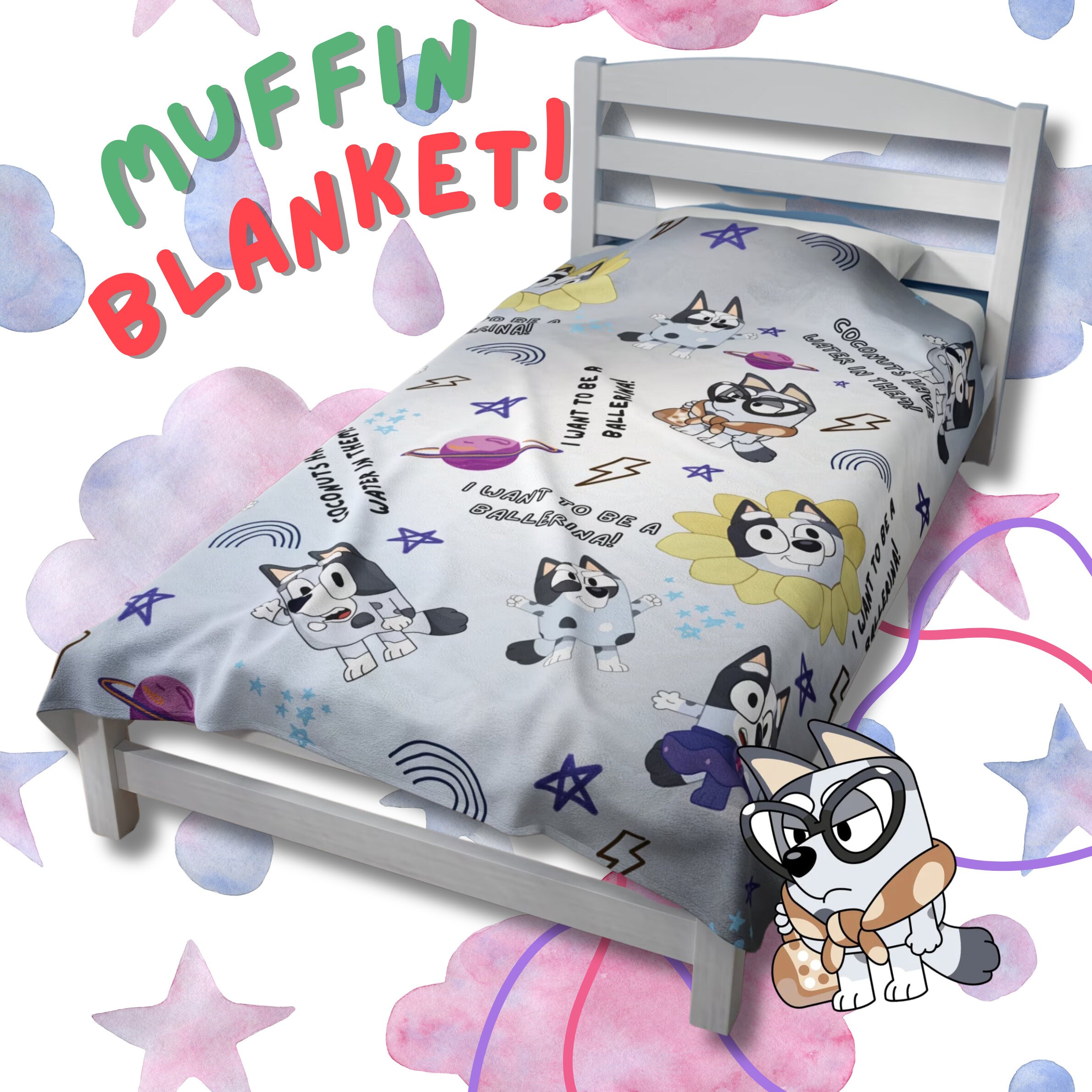 Bluey Plush Blanket for Kids Bluey Cartoon Blanket Gift Idea for Baby ...