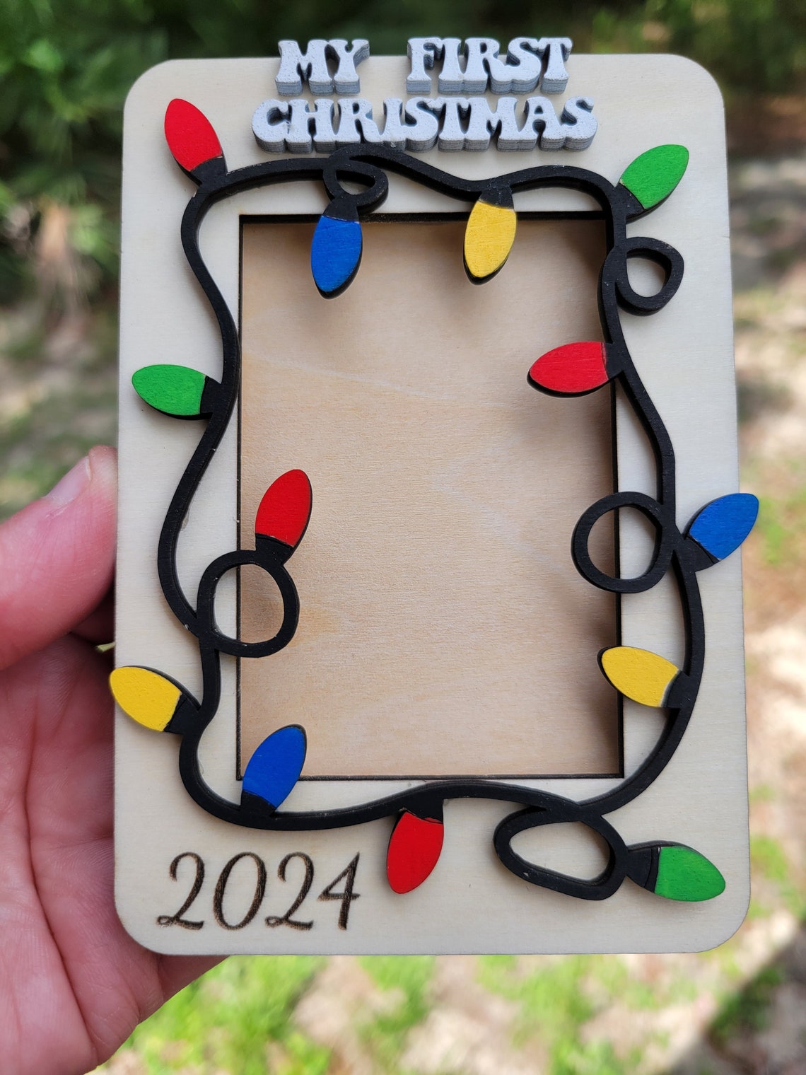 Personalized Christmas Photo Frame Magnet: Baby's First Christmas or ...