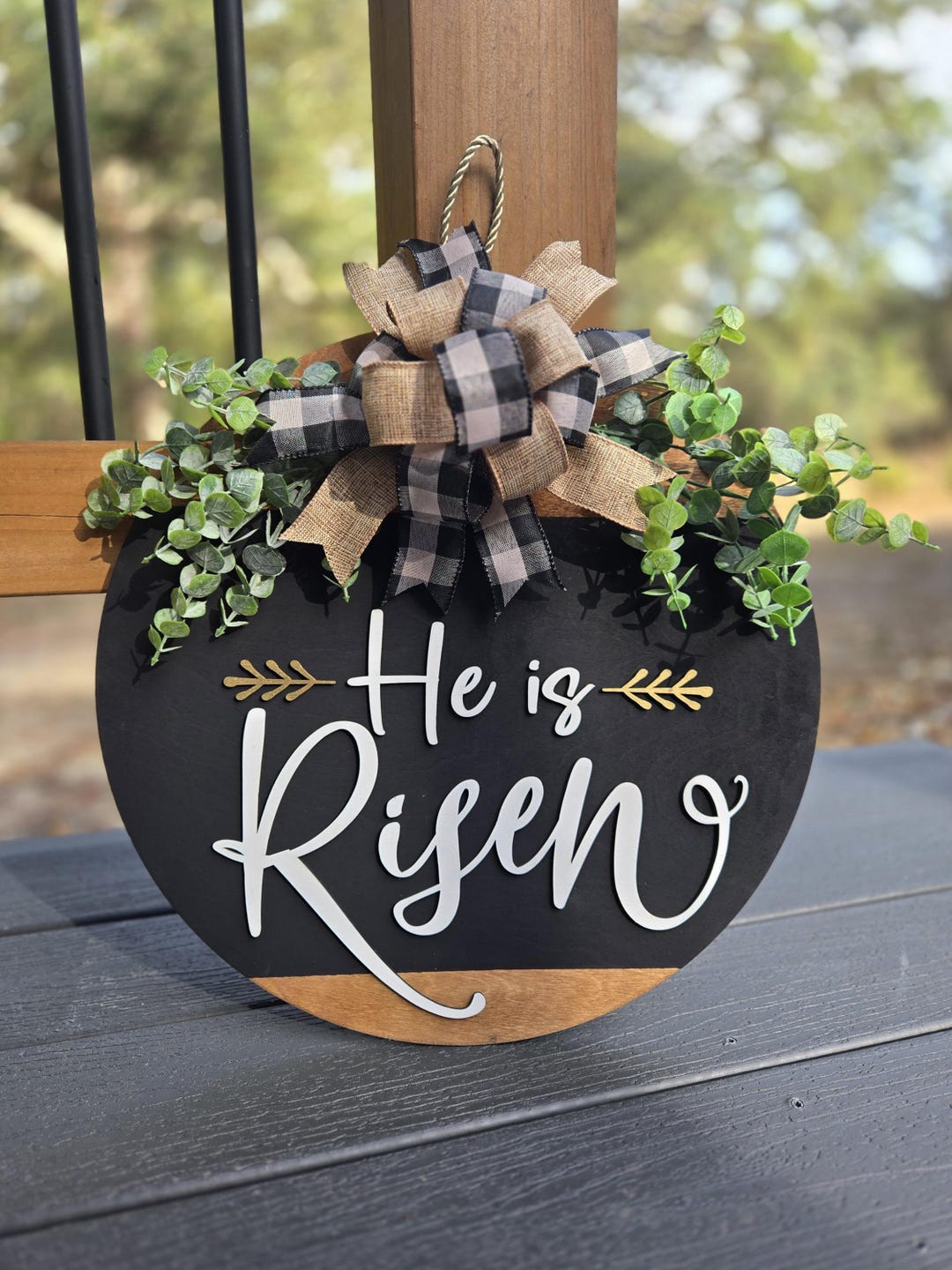 Easter Door Hanger, He is Risen Door Hanger, Spring Decor, Spring Door ...