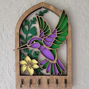 Hummingbird Key Hanger: Decorative Baltic Birch Wall Organizer - Etsy