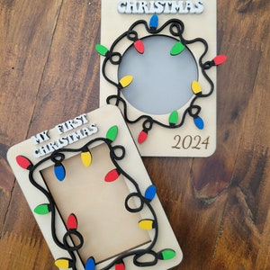 Personalized Christmas Photo Frame Magnet: Baby's First Christmas or ...