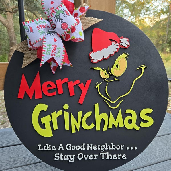 Grinch Door Hanger - Etsy