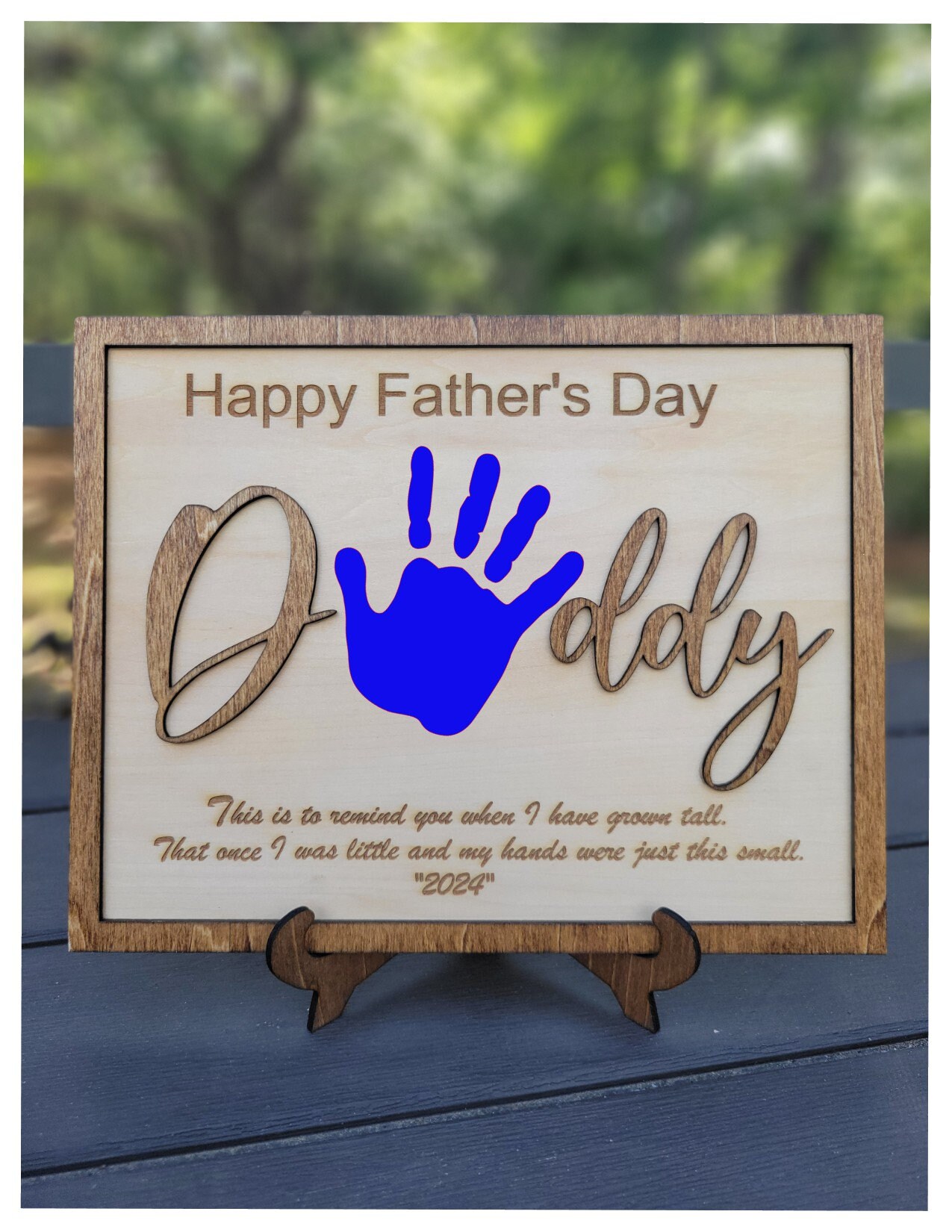 Father's Day Handprint Sign, Father's Day Gift, Wood Handprint Sign ...