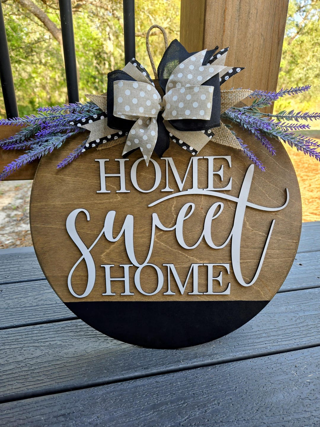 Rustic Home Sweet Home Door Hanger: Farmhouse Welcome Sign, Wooden ...