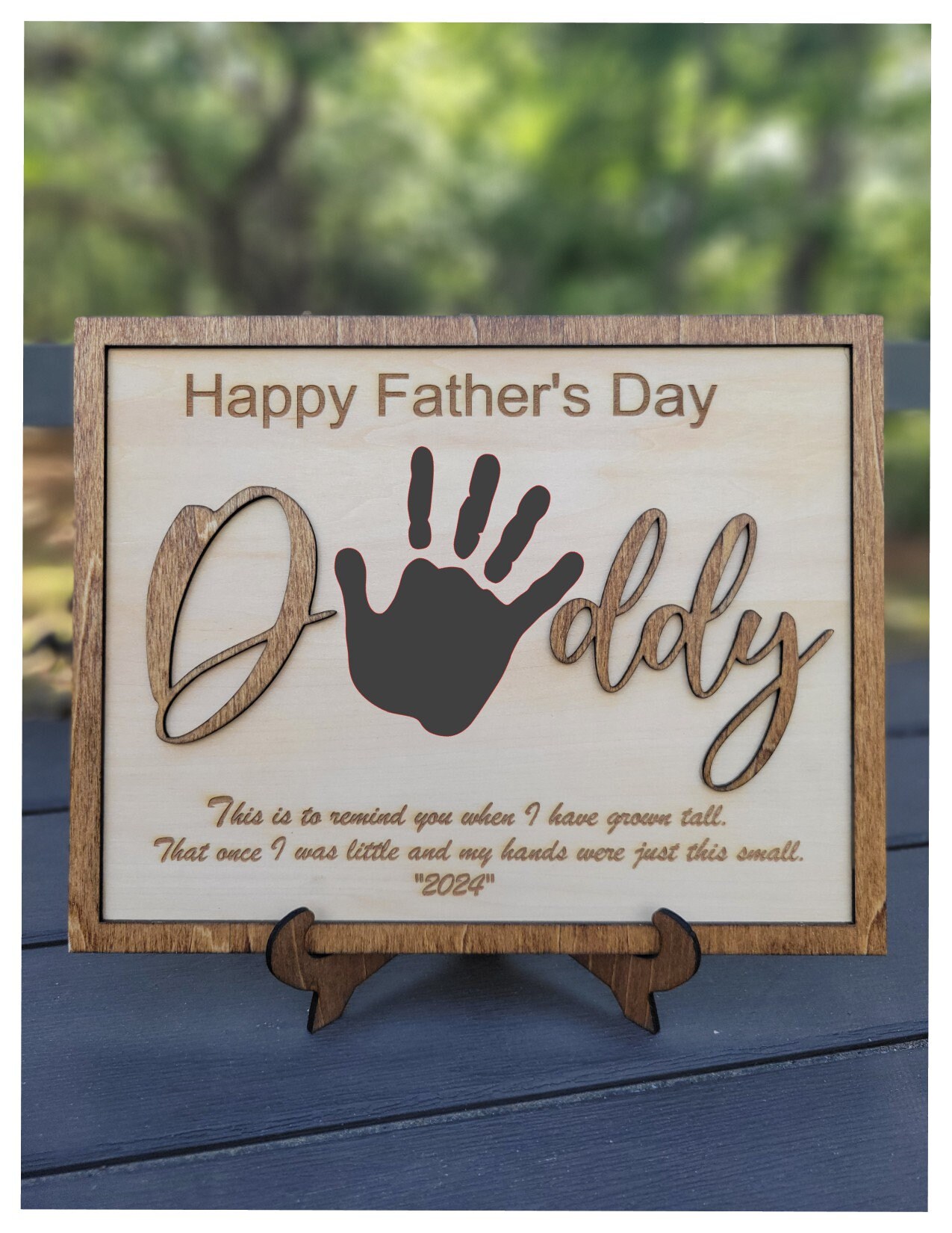 Father's Day Handprint Sign, Father's Day Gift, Wood Handprint Sign ...