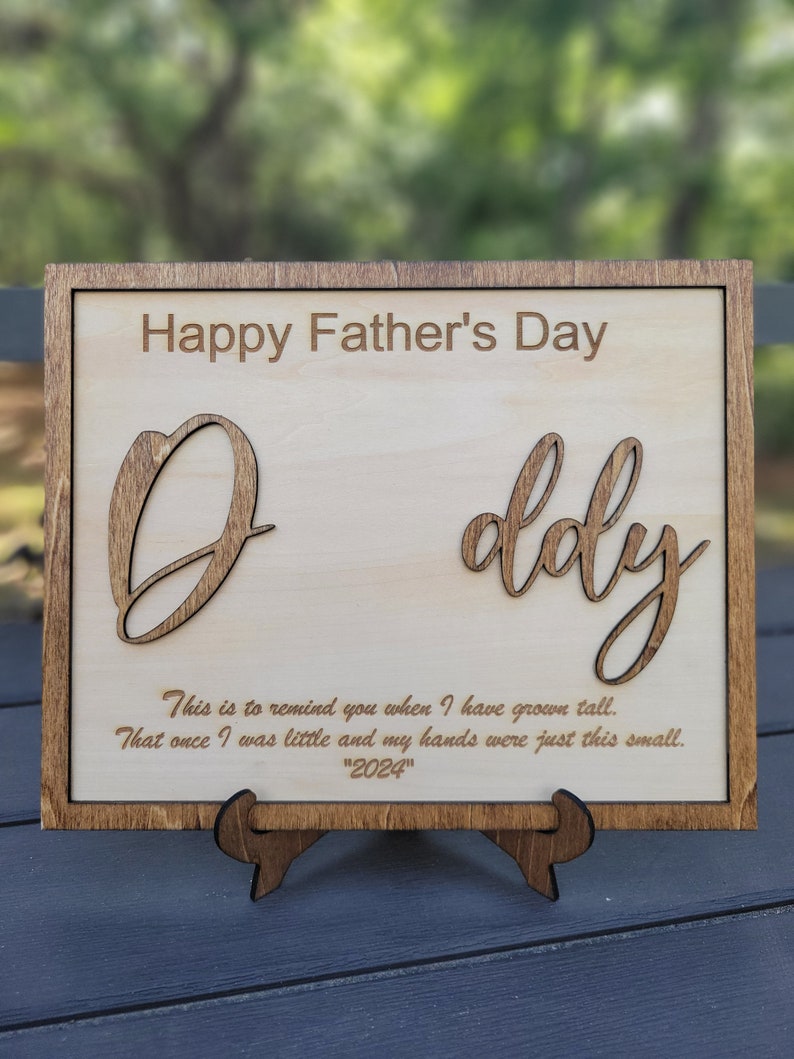 Father's Day Handprint Sign, Father's Day Gift, Wood Handprint Sign ...