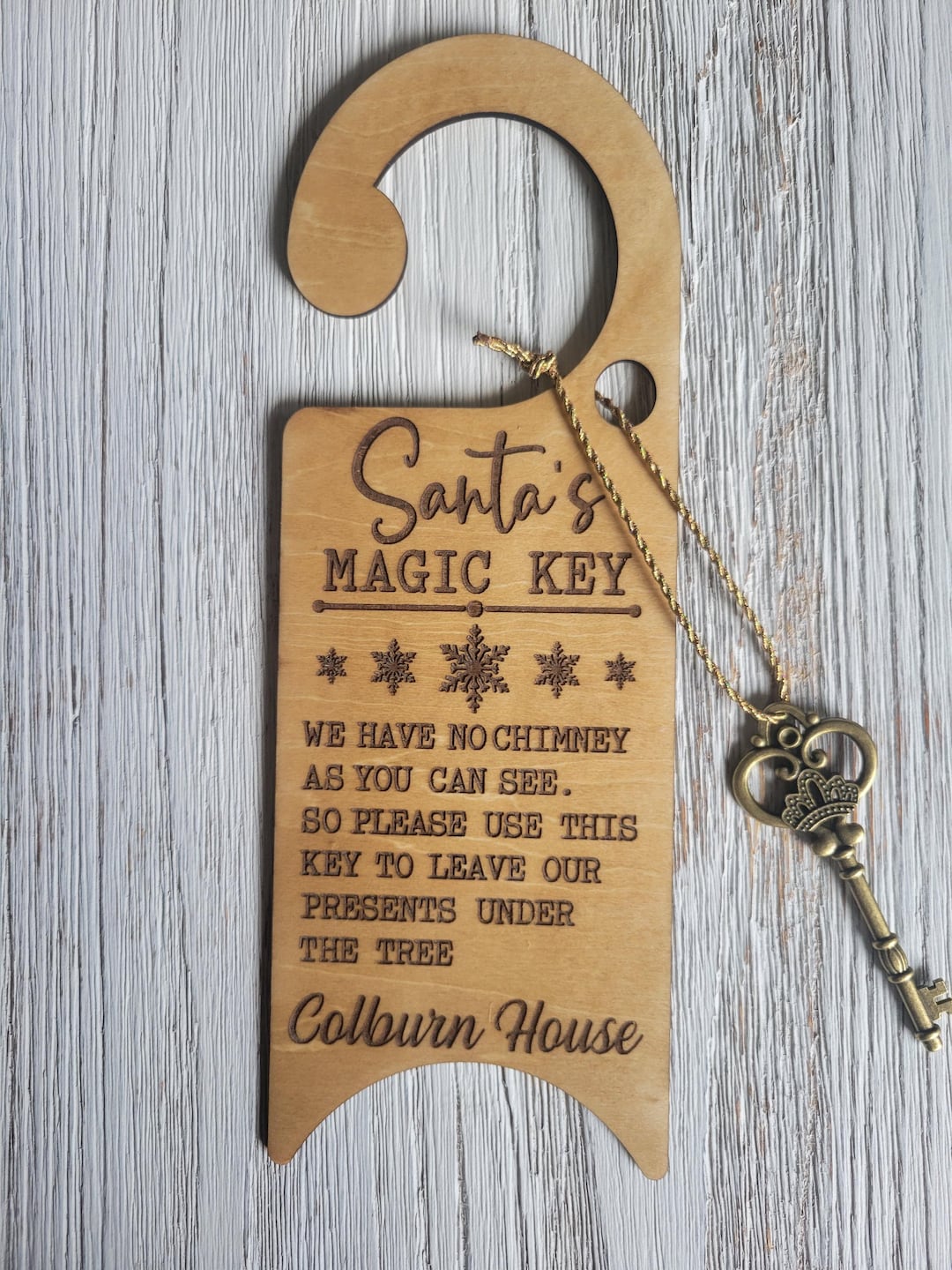 Personalized Santa's Magic Key Wooden Door Hanger: Christmas Decor - Etsy