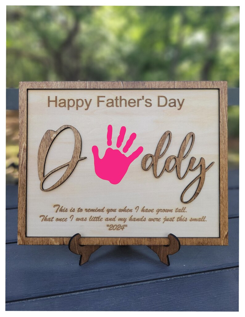 Father's Day Handprint Sign, Father's Day Gift, Wood Handprint Sign ...