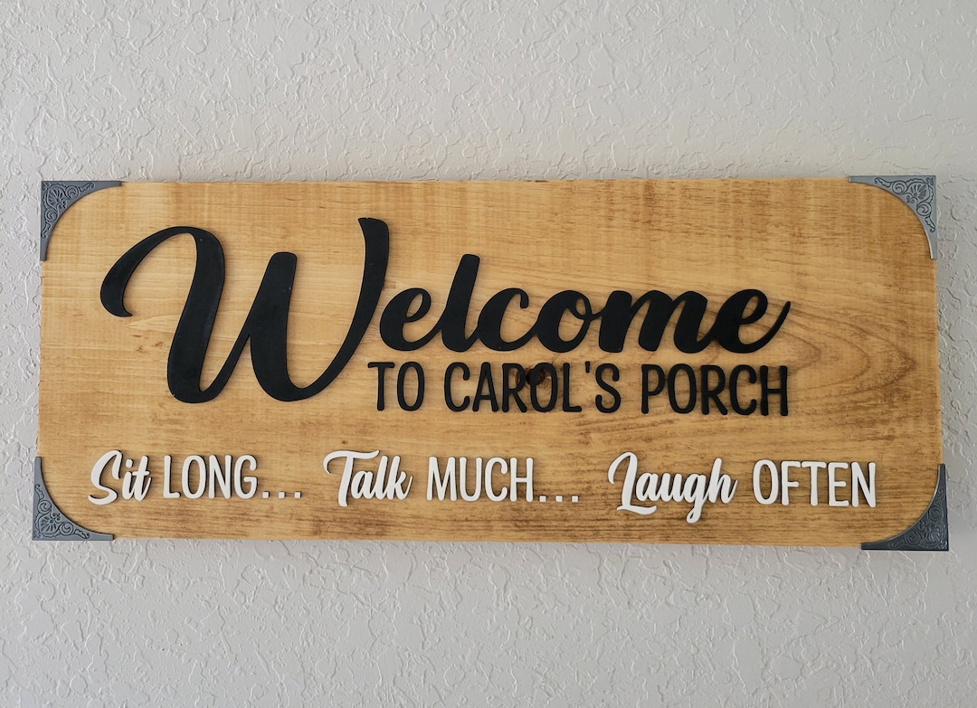 Welcome Porch Sign, Porch Sign Hanging, Porch Sign Outdoor, Custom Wood ...