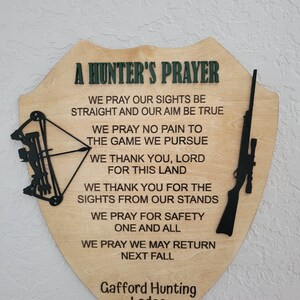 Personalized Hunter's Prayer Sign: Rustic Man Cave, Hunting Cabin or ...