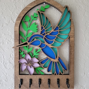 Hummingbird Key Hanger: Decorative Baltic Birch Wall Organizer - Etsy