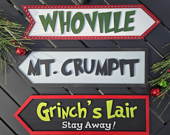 MERRY GRINCHMAS 4x18 Christmas Street Sign Holiday Decoration the ...