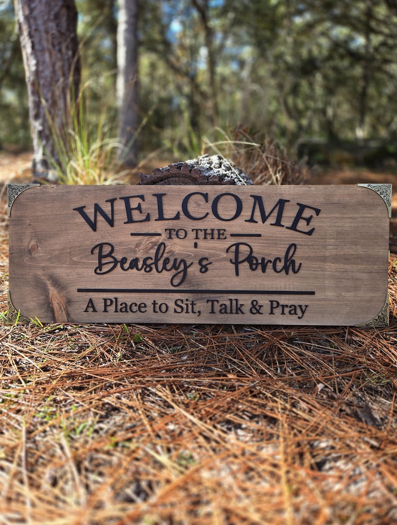 Personalized Family Porch Sign, Rustic Outdoor Wood Decor, Custom ...