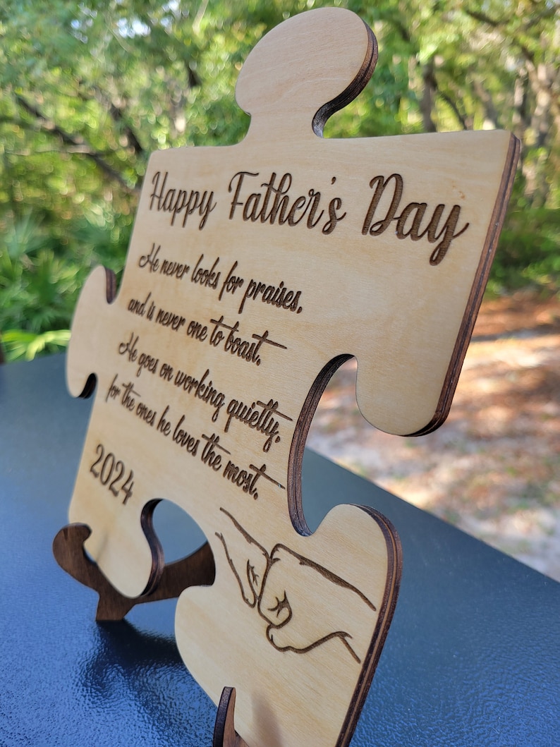 Father's Day Sign, Puzzle Piece Sign, Sign for Dad, Gift for Dad ...