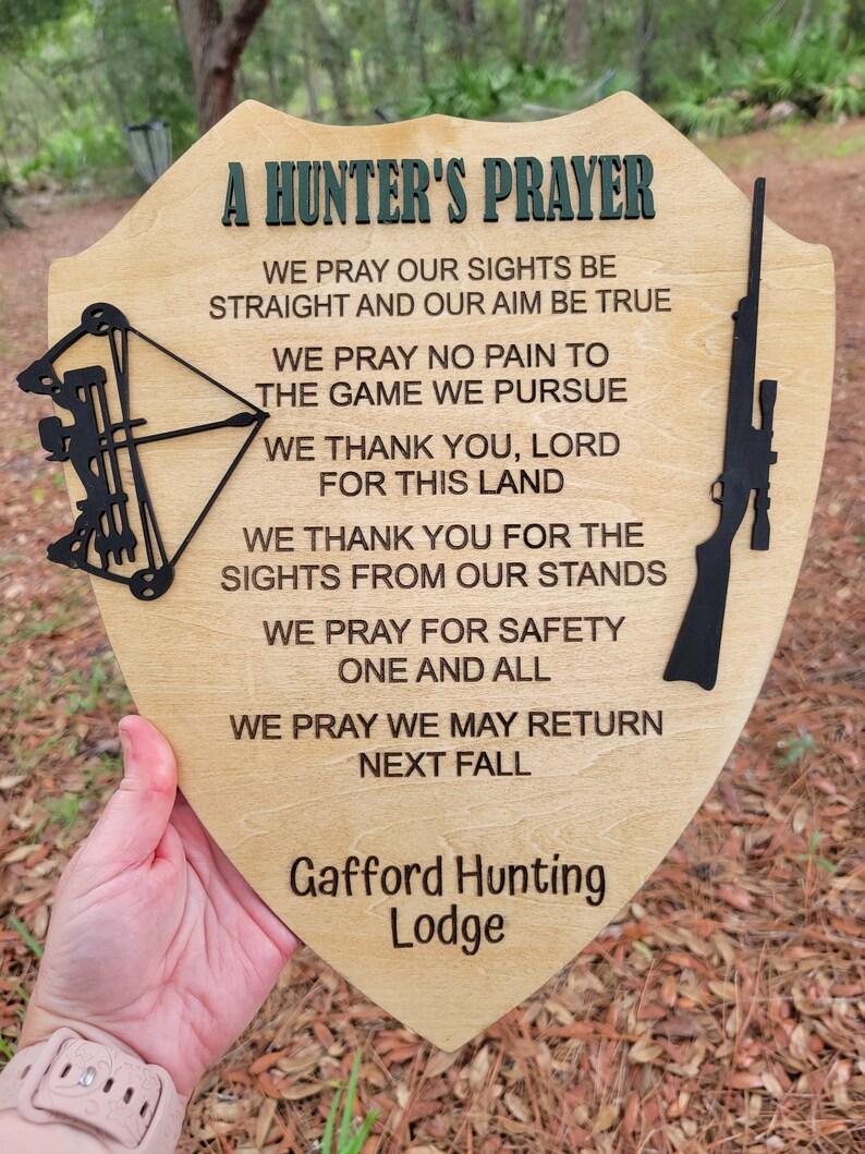 Personalized Hunter's Prayer Sign: Rustic Man Cave, Hunting Cabin or ...