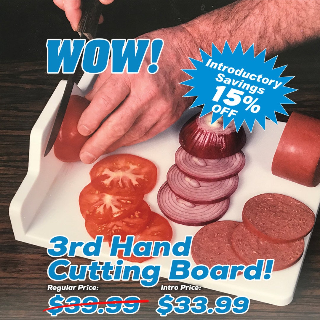 Cutting Board, Ultimate Cutting Board, 3rd Hand Cutting Board, Unique ...