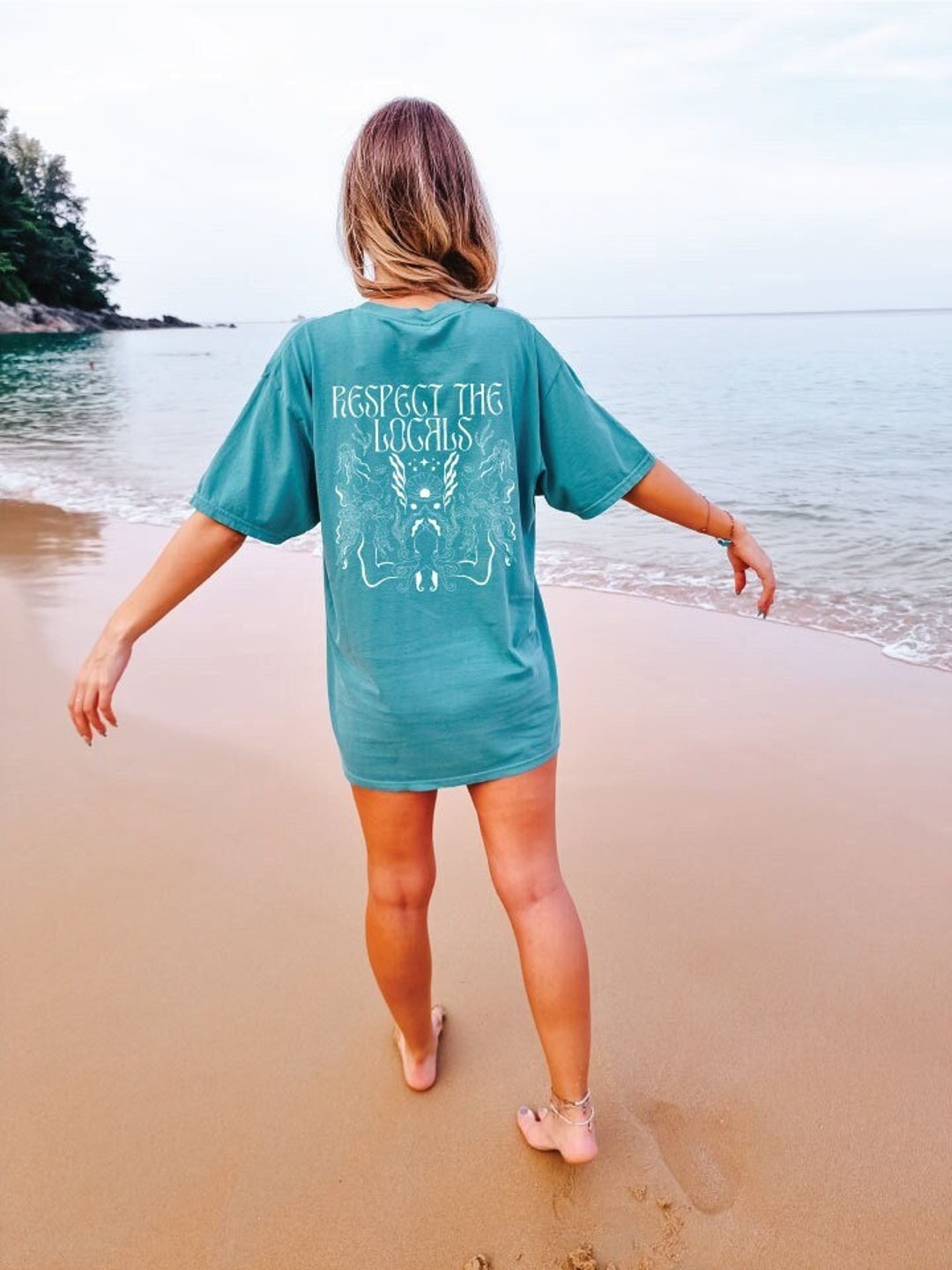 Respect the Locals Shirt, Mermaid Shirt, Beach Day Shirt, Beachy Shirt ...