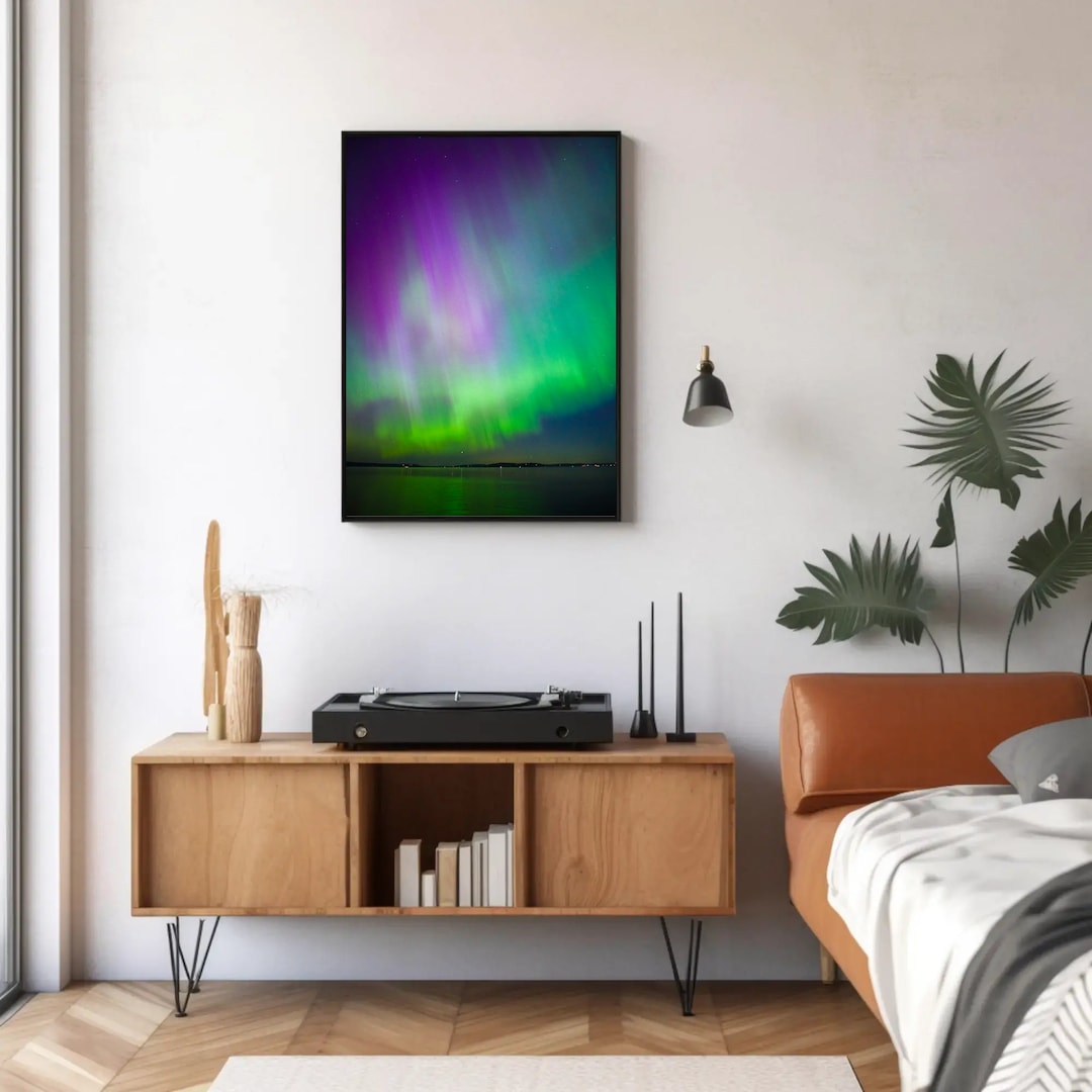 Aurora Over Puget Sound - Northern Lights Photography Print, Celestial ...