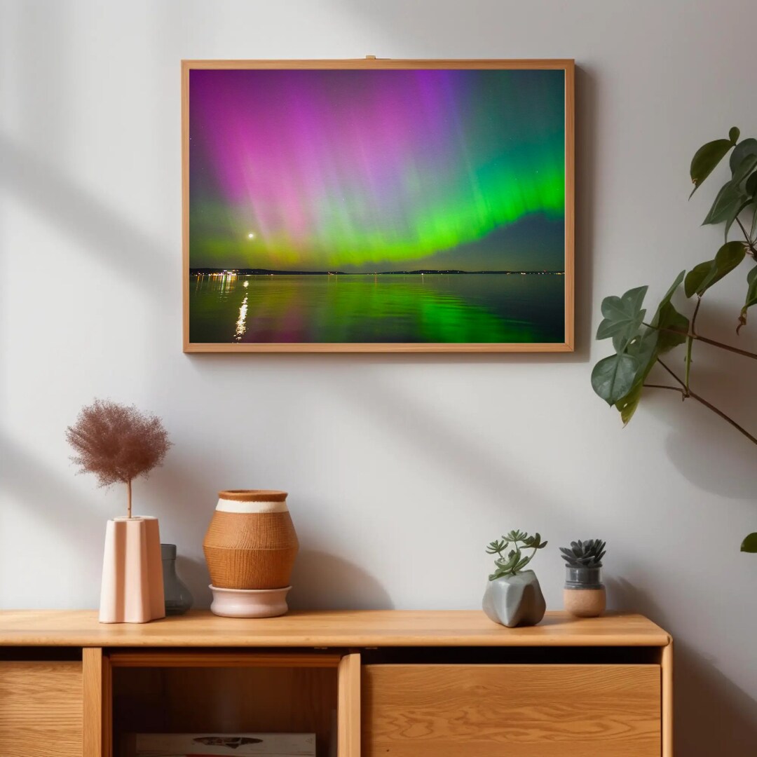 Northern Lights Photography Print – Puget Sound Aurora Borealis Wall ...