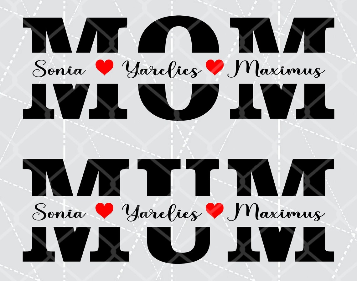 Mom Monogram, Mum Monogram, Split Monogram SVG, Png, Eps, Dxf, Pdf ...