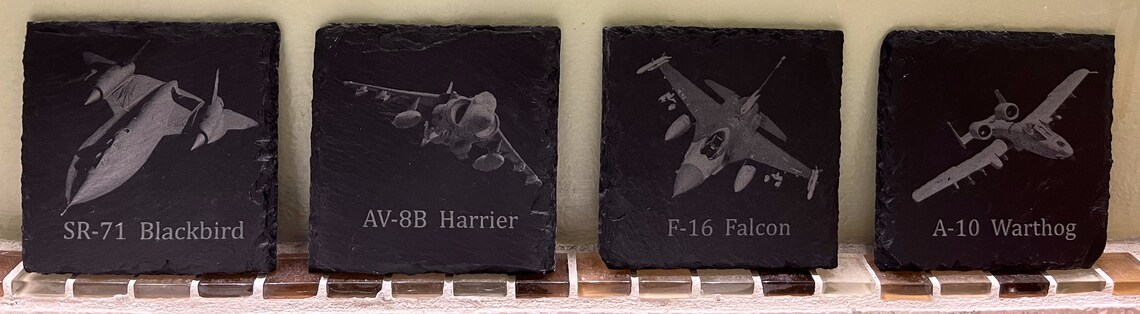 Aircraft-themed Engraved Slate Coaster Set of 4 - Etsy
