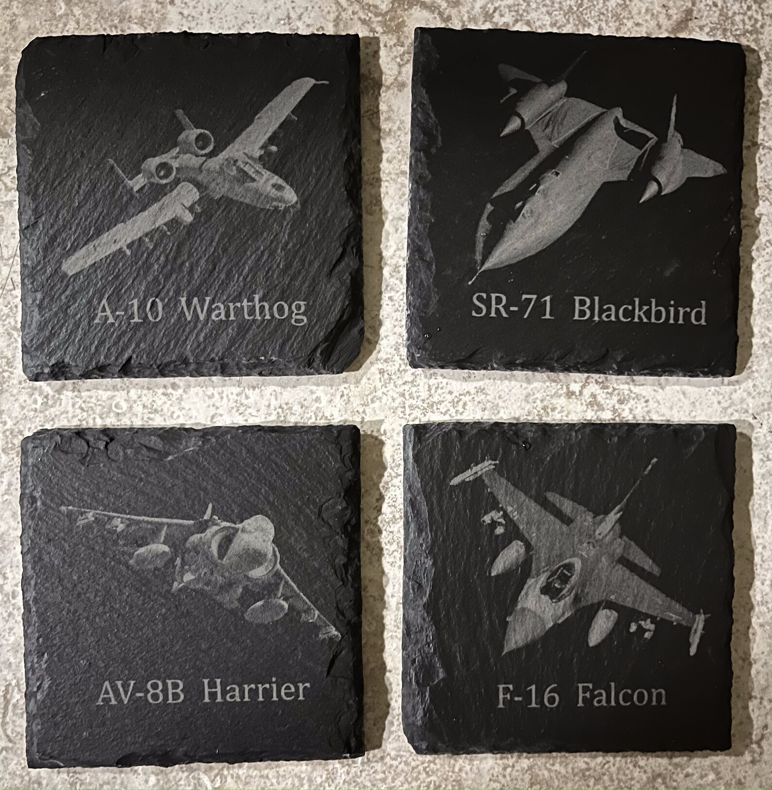 Aircraft-themed Engraved Slate Coaster Set of 4 - Etsy