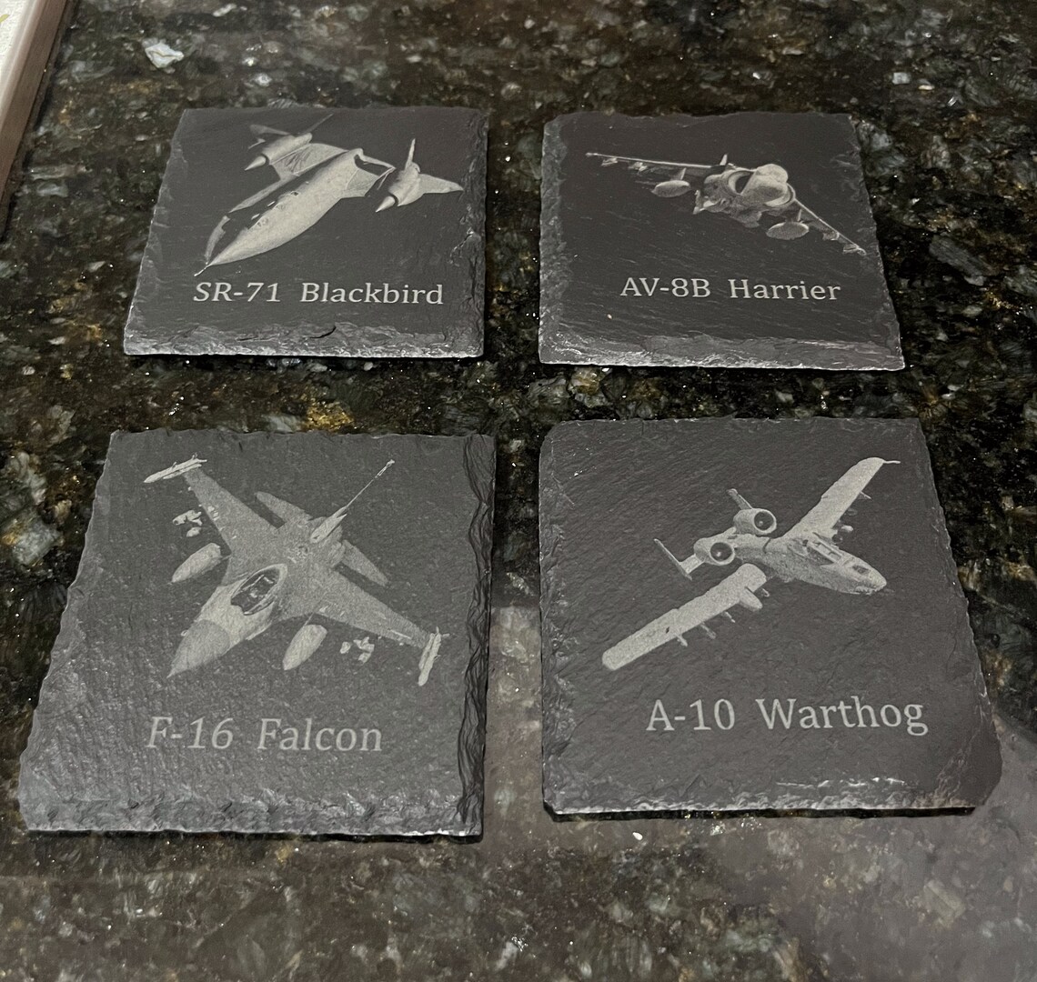 Aircraft-themed Engraved Slate Coaster Set of 4 - Etsy