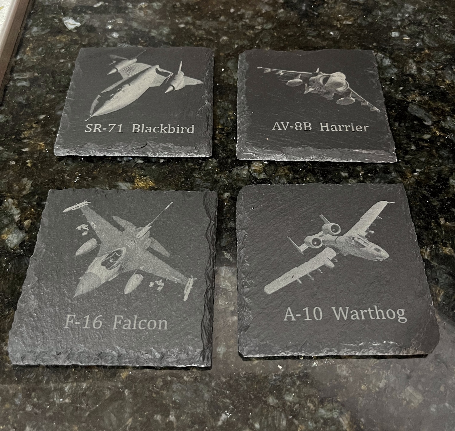 Aircraft-themed Engraved Slate Coaster Set of 4 - Etsy
