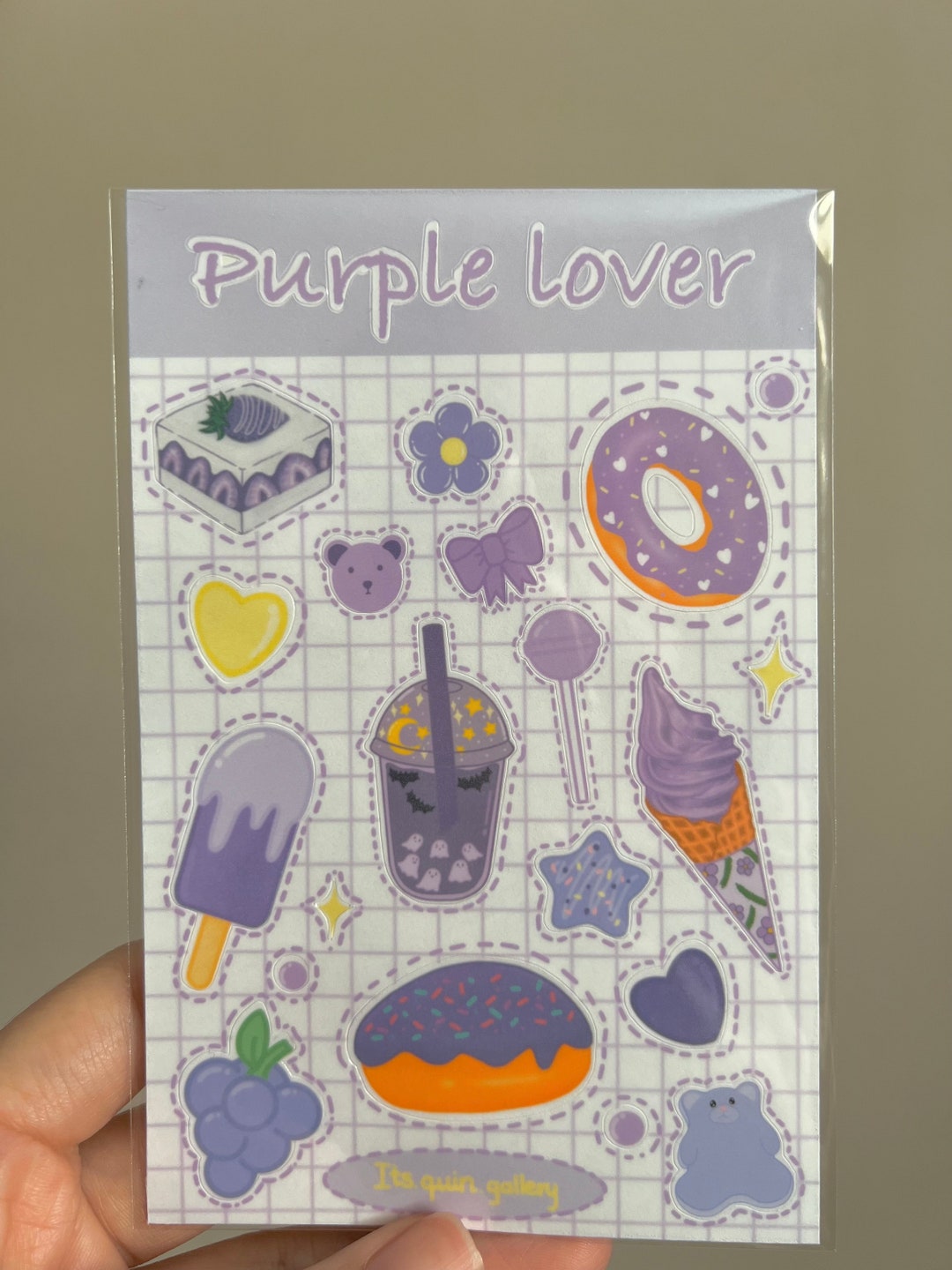 Purple Lover Sticker Sheet Cute Aesthetic Sticker Sheet - Etsy