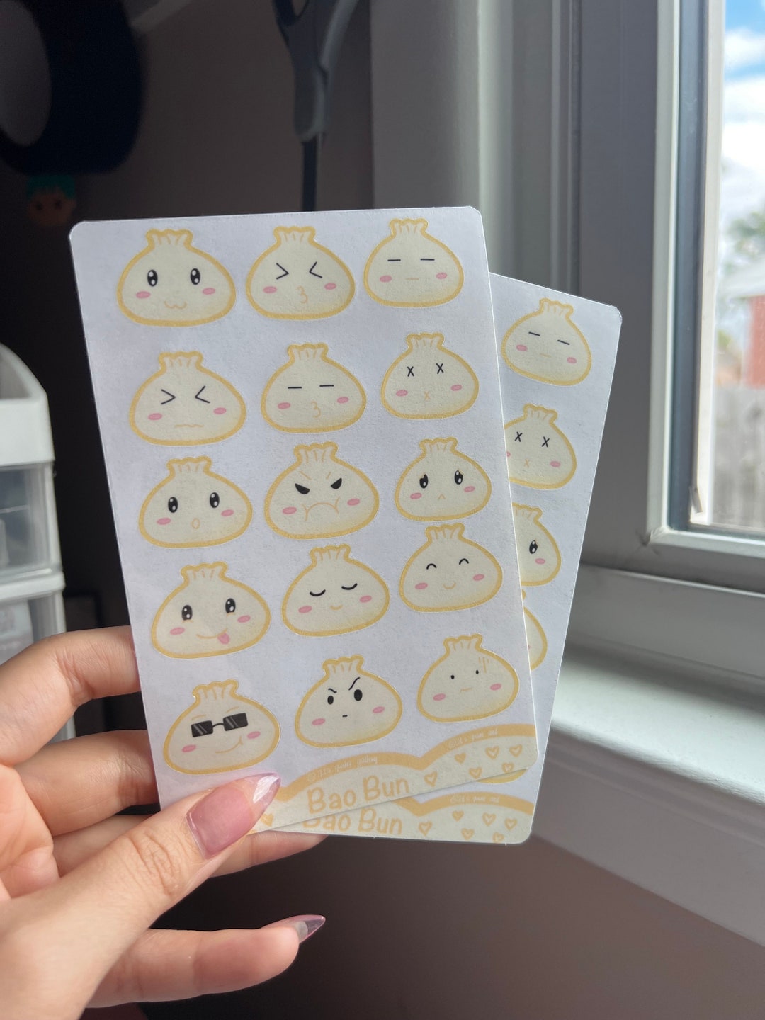 Bao Bun Sticker Sheet Bao Bun With Cute Emote Sticker Sheet Cute ...