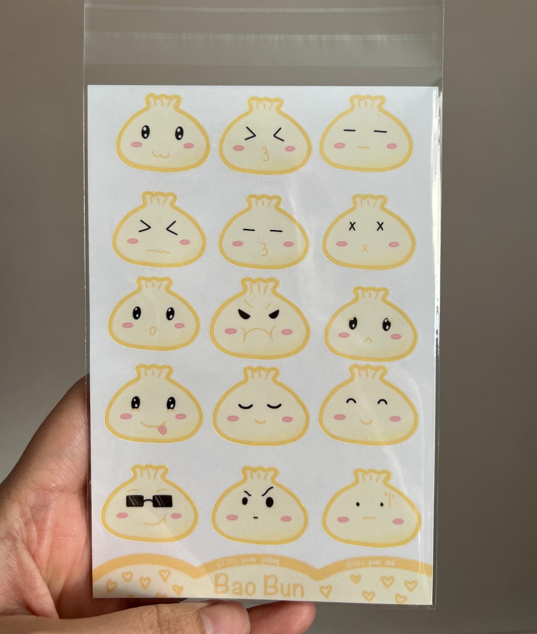Bao Bun Sticker Sheet Bao Bun With Cute Emote Sticker - Etsy