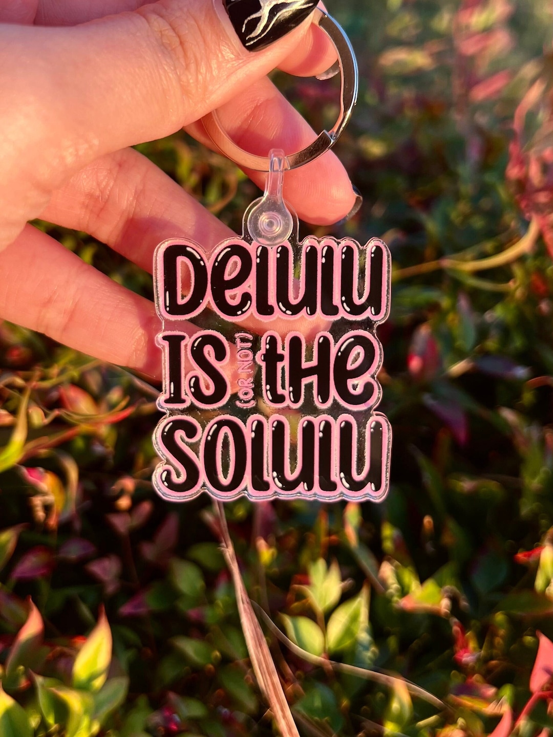 Keychain & Sticker delulu is the or Not Solulu Trending Aesthetic Quote ...