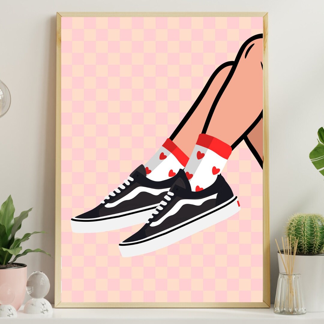 Vans Print, Skater, Sneaker, Trainer Prints, Checkerboard Wall Art ...