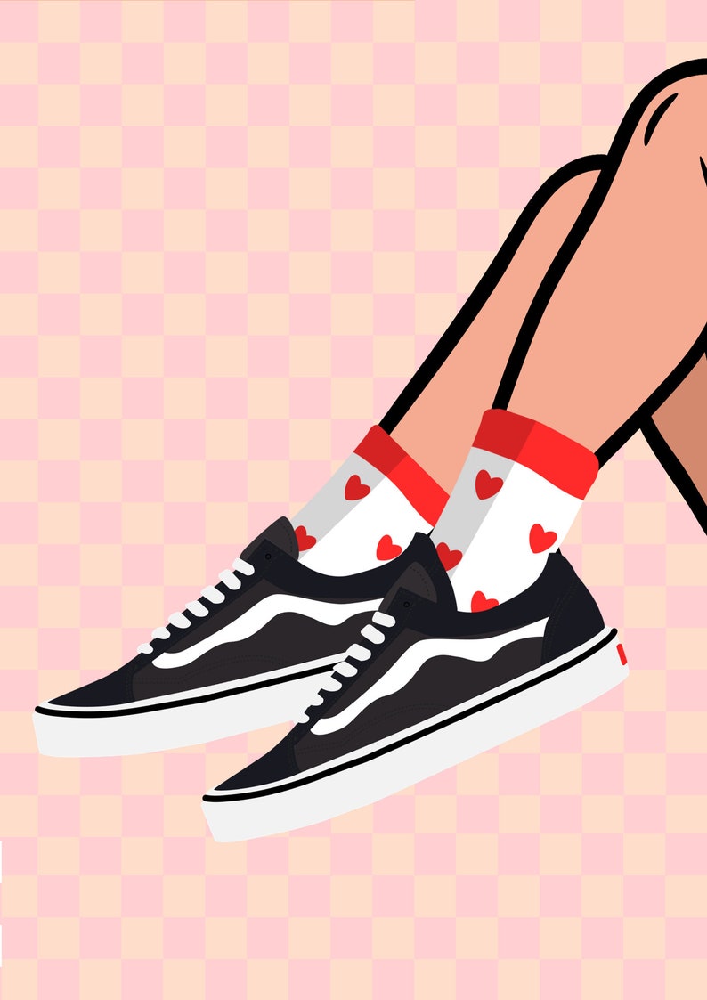 Vans Print, Skater, Sneaker, Trainer Prints, Checkerboard Wall Art ...