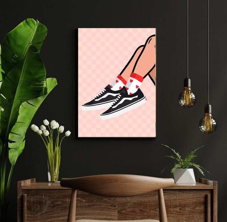 Vans Print, Skater, Sneaker, Trainer Prints, Checkerboard Wall Art ...
