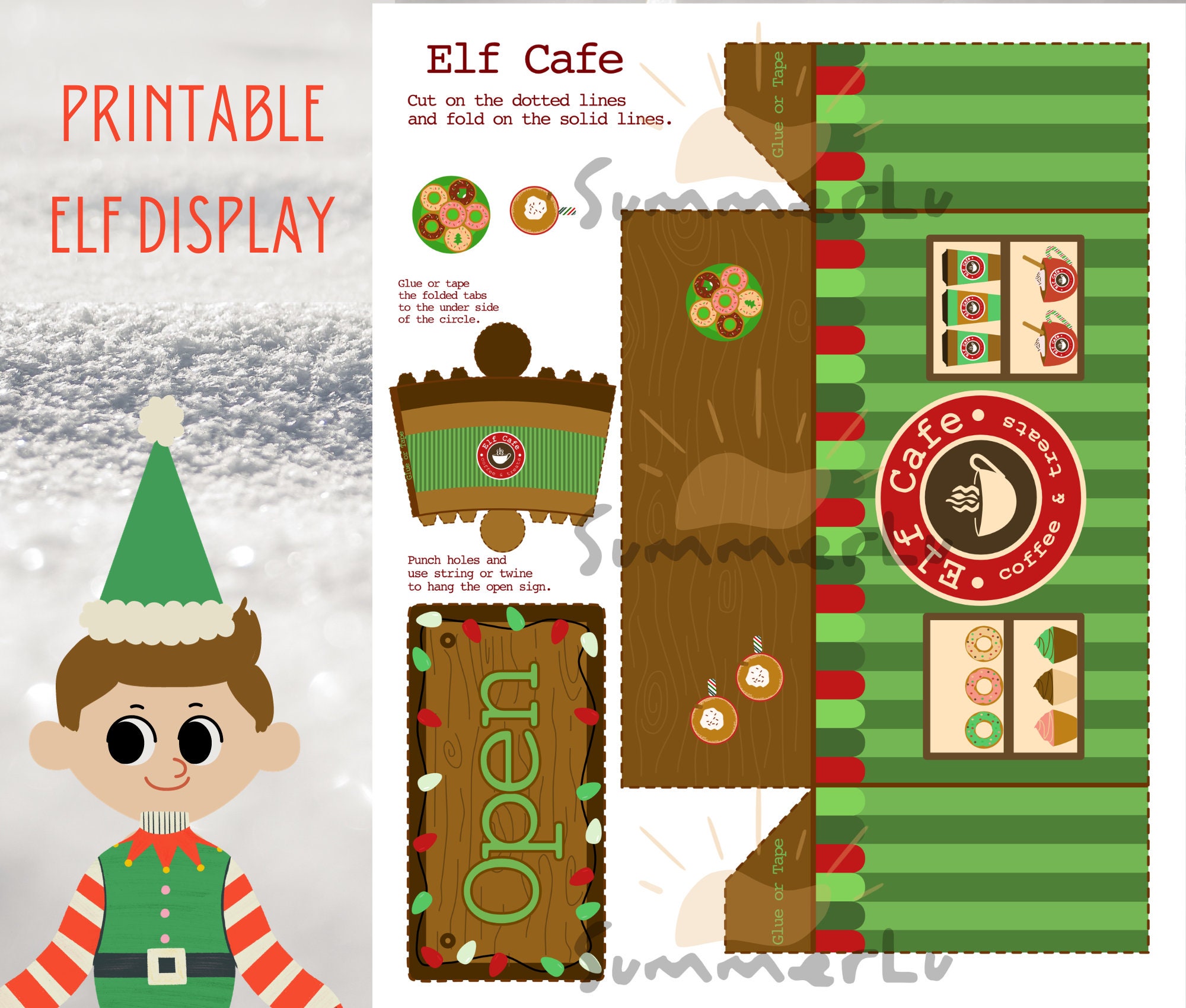 Printable Elf Display Elf Cafe Idea for Christmas Elf - Etsy Canada